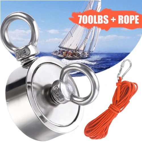 700 Lbs Fishing Magnet Kit Pull Force Strong Neodymium Manget ...
