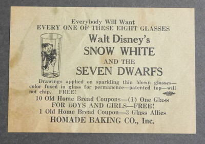 1920's Homemade Baking Co. Walt Disney's Snow White advertising | eBay