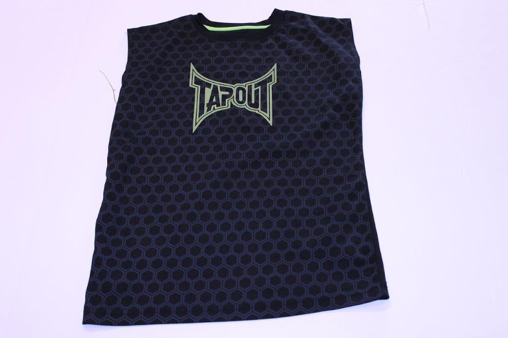 Youth Tapout S (8) Sleeveless Athletic Performance Shirt (Black & Green ...