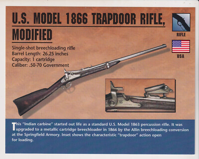 U.S. MODEL 1866 TRAPDOOR RIFLE MODIFIED Geronimo Indian Gun Firearms ...