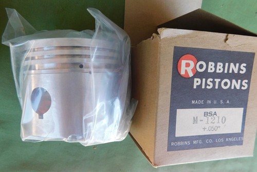 VINTAGE BSA MOTORCYCLE PRE UNIT B33 500cc 9.5 TO 1 PISTON NOS ROBBINS ...