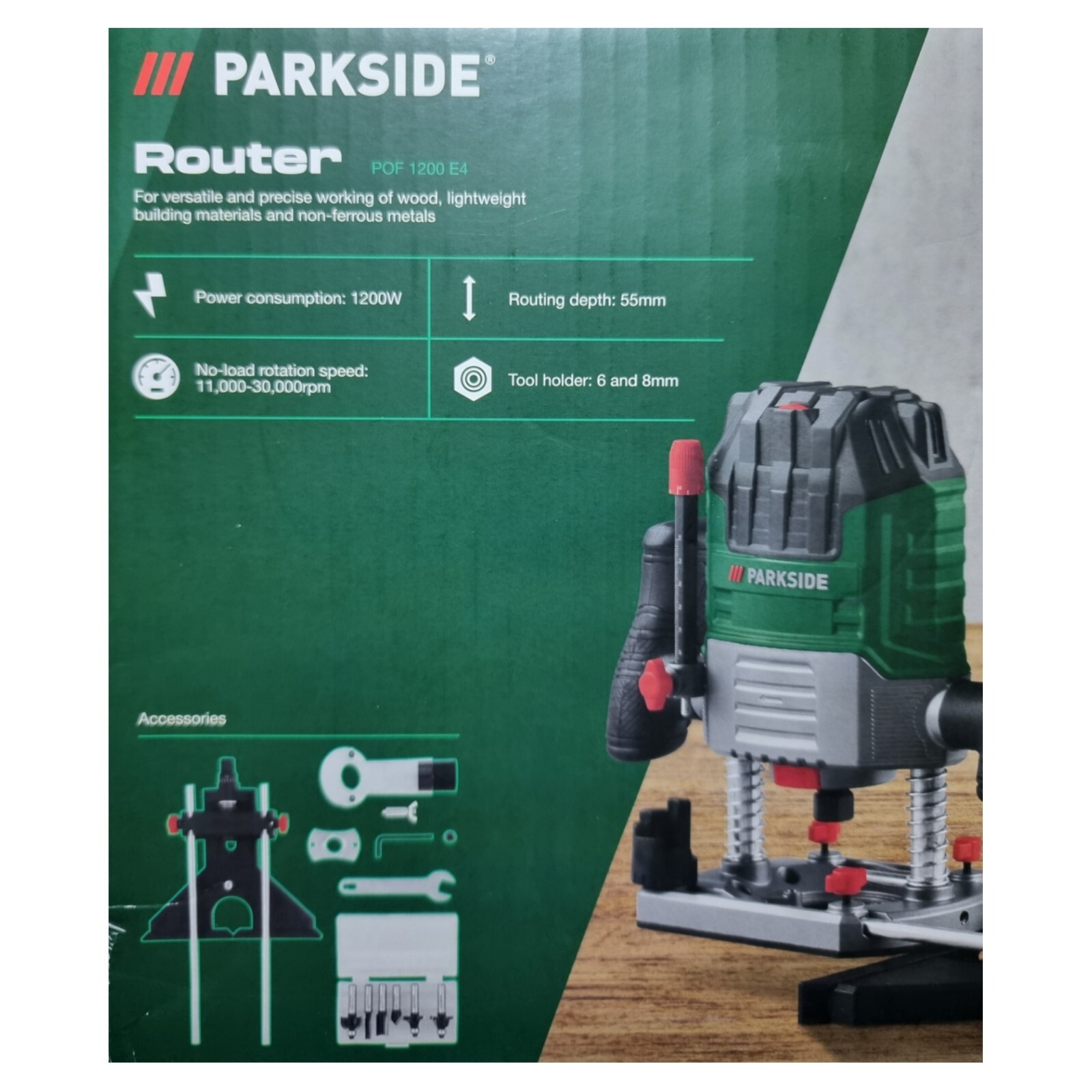 Parkside 1200W Electric Router + Bits & Accessories For Working Of Wood ...