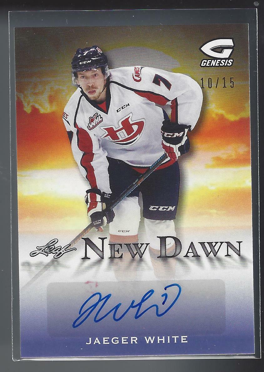 Jaeger White 10/15 2015-16 Leaf Genesis New Dawn Autographs Purple # ...