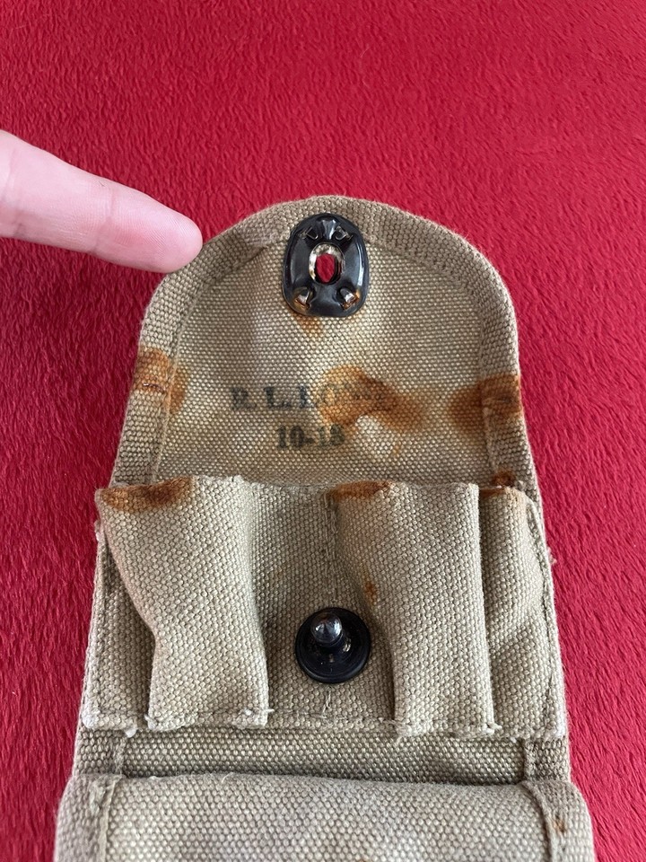 WWI AEF US Army M1910 Half Moon Clip Belt Pouch for M1917 Revolver ...