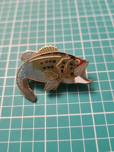 Vtg Large Mouth Bass Fish Gold Tone Lapel Pin | eBay