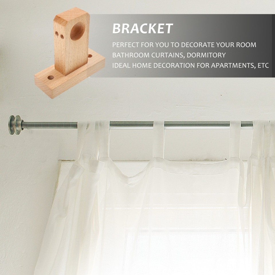 Wooden Curtain Rod End Shower Curtain Rod Holder Rod Holder Curtain ...