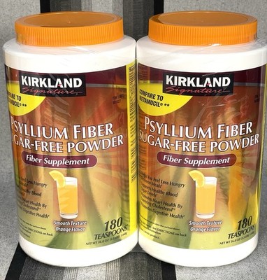 Kirkland Signature Psyllium Fiber Sugar Free Powder Orange Flavor 180 ...