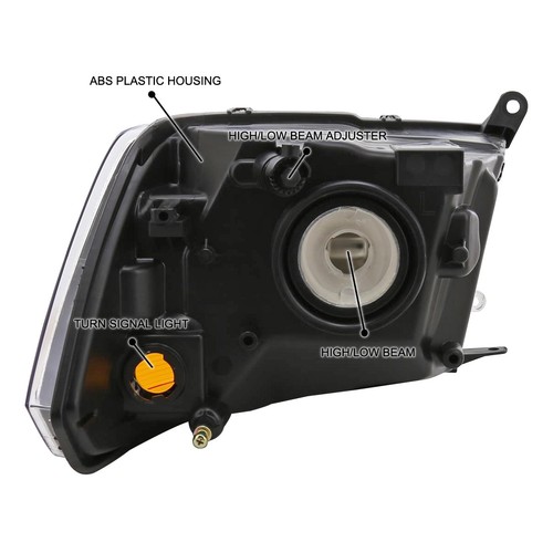 Fits 2009-2024 Dodge Ram 1500 2500 3500 Quad Black Headlights Lamps ...