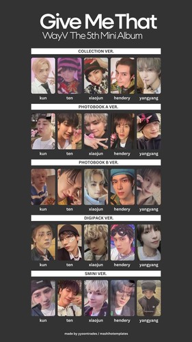 NCT WAYV 威神V THE 5TH MINI ALBUM GIVE ME THAT OFICIAL PHOTOCARD ALBUM | eBay