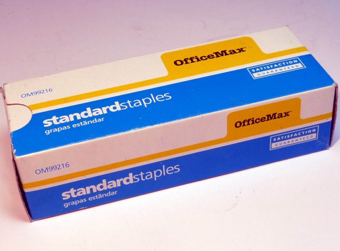 OfficeMax Standard Chisel Point Staples OM99216 3 Boxes W/ 5000 Staples ...