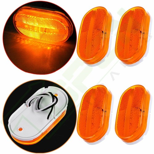 2Pair Amber Lens Amber Led Light Truck Trailer Side Fender Marker ...