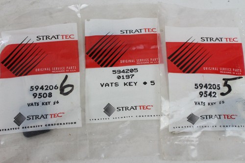 3 NEW STRATTEC GM LOGO KEY BLANK VATS Chip #5 #6 594206 594205 CHEVY ...