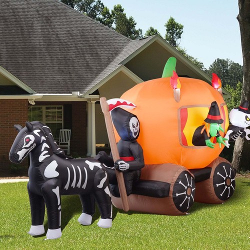 6FT TALL PUMPKIN CARRIAGE HALLOWEEN LED INFLATABLE | eBay