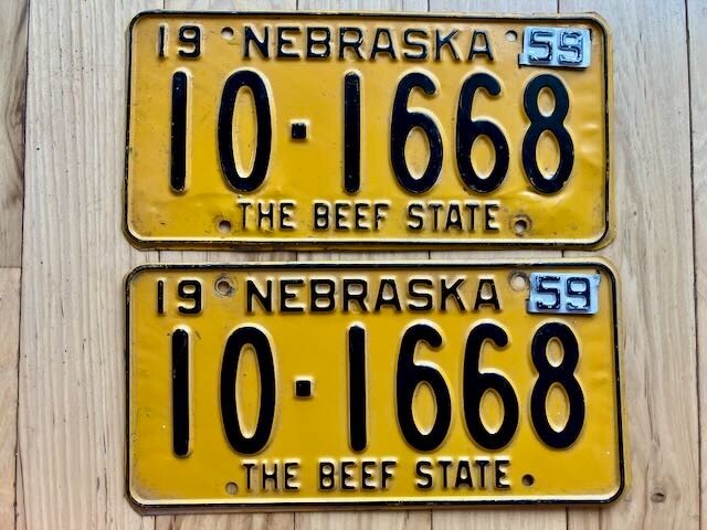 1959 Pair Of Nebraska License Plates | eBay