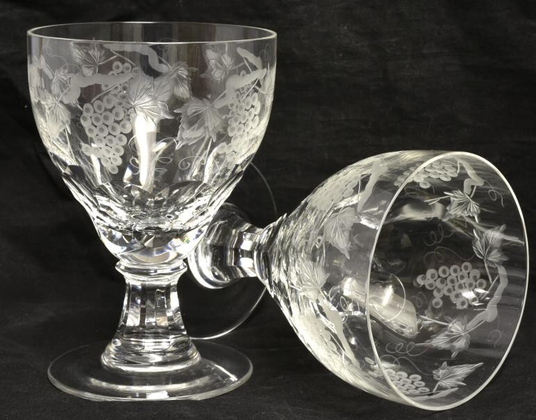 William Yeoward Crystal Large 6" CORDELIA PATTERN Water / Wine Goblets ...