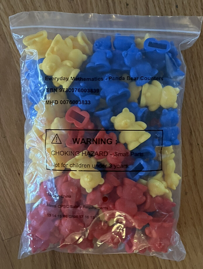 Panda Bear Counters Red, Yellow & Blue | eBay