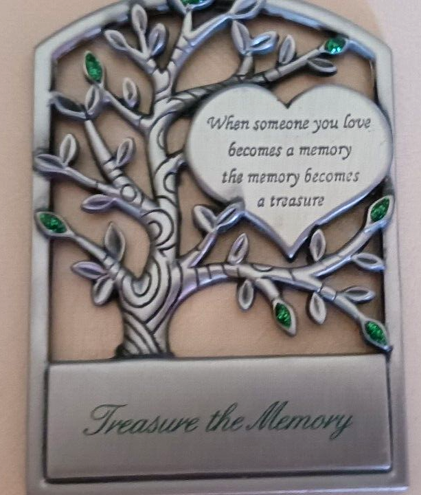 3 X 2 1/4"WIDE TREASURE THE MEMORY REMEMBRANCE PEWTER ORNAMENT BY ...