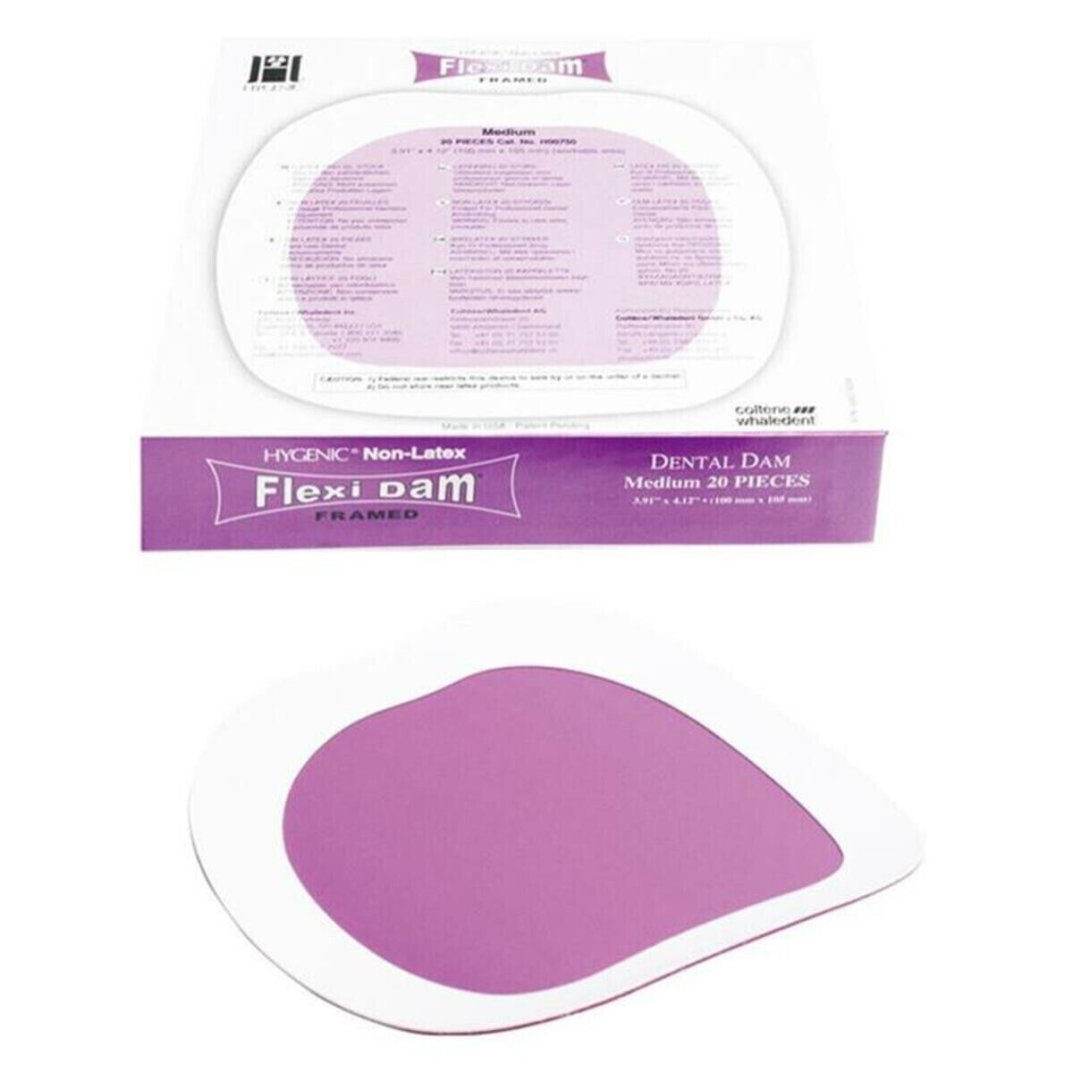 Coltene Hygenic Flexi Dam Non-Latex Framed Dental Dam Medium 20/PK 100 ...