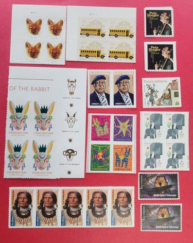 68 US FOREVER 4 RED FOX 40c & 4 SCHOOL BUS ADD OUNCE FV52.36 START@48. ...