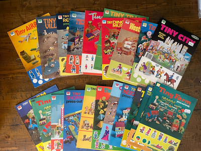 Lot of 21 Vintage Press Out Punch Out Books - Tiny Series - Toy Models ...