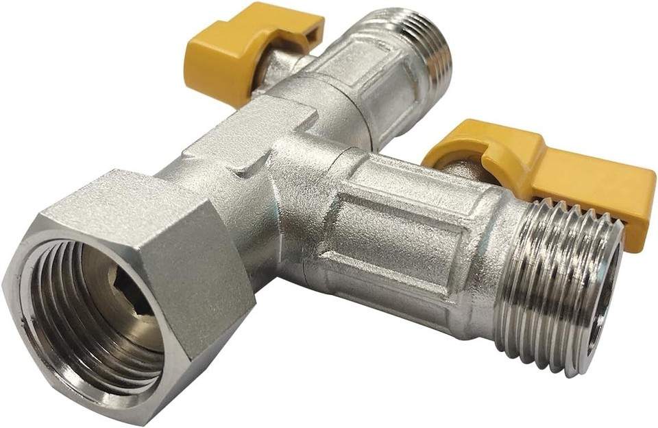 Nickel Plated Brass Water Diverter 3 Way Shower Diverter Valve T shape ...