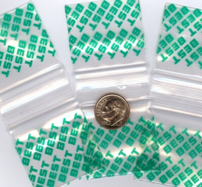 100 Apple baggies Green Best 1.5 x 1.5" mini zip bags 1515 reclosable ...