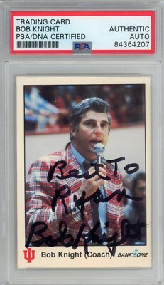 Bobby Knight 1986-87 Bank One Indiana Hoosiers Series 1 #1 Rookie ...