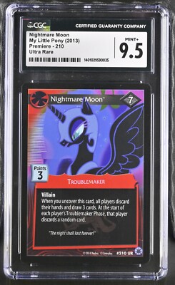 CGC 9.5 MLP Nightmare Moon #210 UR My Little Pony CCG Premiere Edition ...