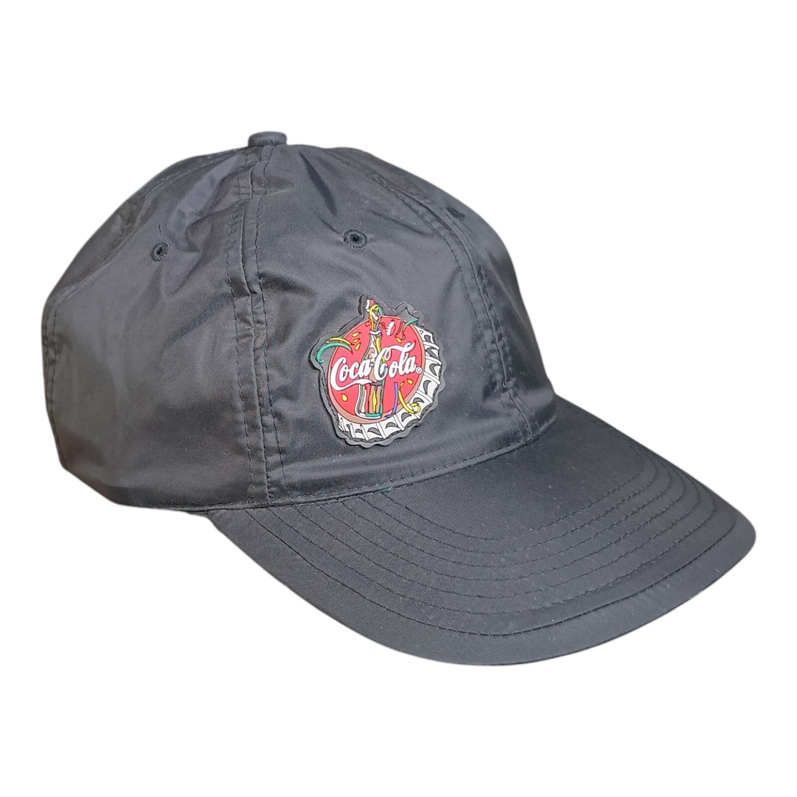 Coca-Cola Black Shiny Look Hat 6-Panel Bottle Cap Log… - Gem