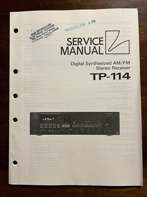 Luxman TP-114 Synthesized AM/FM Stereo Receiver Service Manual Original ...