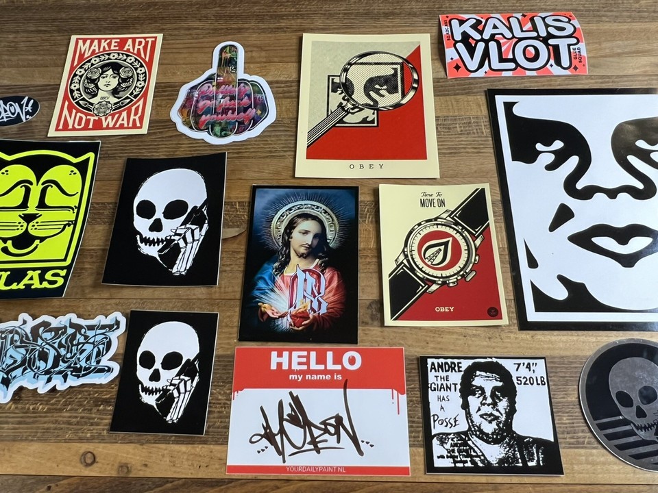 Lot Of 16 Graffiti / Street Art stickers Slaps Obey OG Risk Atlas MSK ...