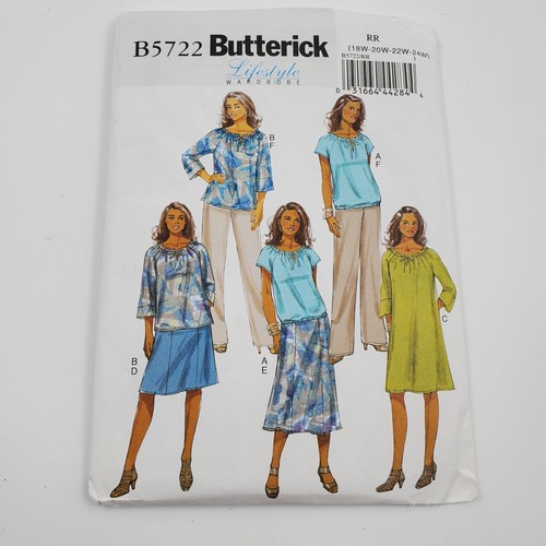 Butterick Sewing Pattern B5722 Uncut Lifestyle Top Dress Skirts Pants ...