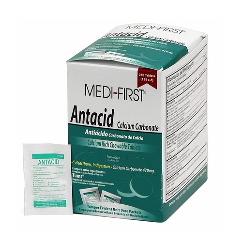 Medi-First 80248 Chewable Mint Antacid Tablets, 2 Count (Pack of 125 ...