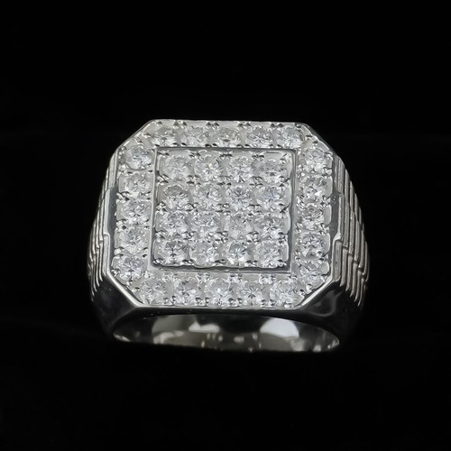 Certified 3Ct Designer Men's Diamond Ring, Great Luster-FREE Diamond studs! | eBay