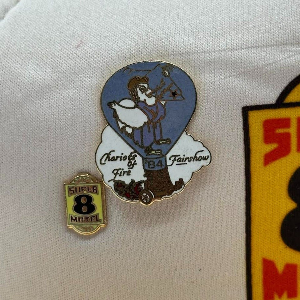 Vtg Super 8 Motel Trucker Hat with Pins Mesh Cap Yellow SnapBack Adj ...