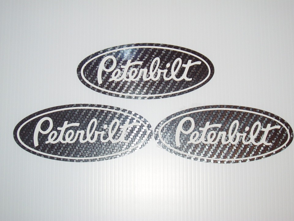 5 Peterbilt Grille Hood Decals Carbon Fiber Vinyl Semi Truck Custom ...