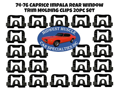 74-76 Caprice Impala Rear Window Trim Clips Reveal Molding Stainless ...