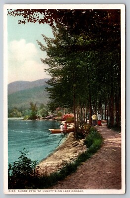 Postcard New York Lake George Shore Path to Hulett's c1915 15L | eBay