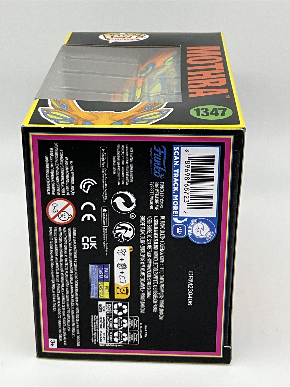 Funko Pop! Movies #1347 Godzilla MOTHRA (Black Light) EE Exclusive w ...