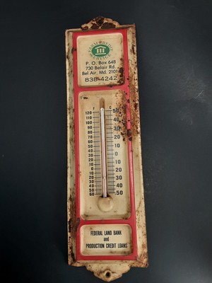 Vintage Farm Credit Service Federal Land Bank Advertising Thermometer ...