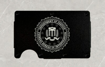 FBI Federal Bureau Investigation Slim Thin Metal RFID Blocking Wallet ...