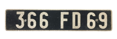 Vintage France ? License Plate 1980's Black Aluminum366 FD69 | eBay