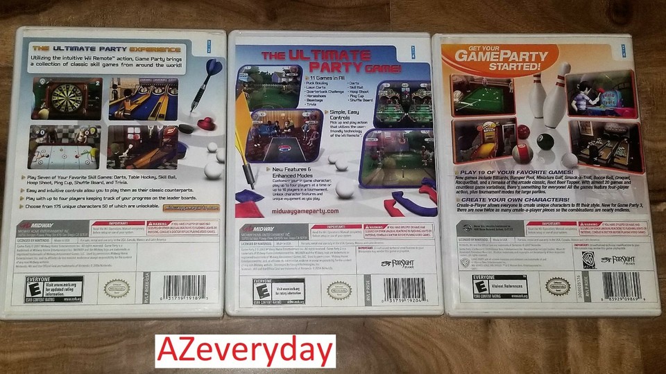 Wii Game Party 1 2 3 LOT/bundle_DARTS_Skeeball_CORNHOLE_Bocce Ball_bags ...