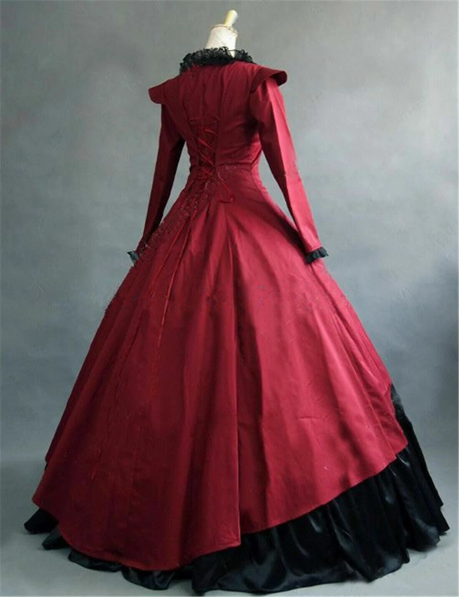 Black And Red Victorian Dress