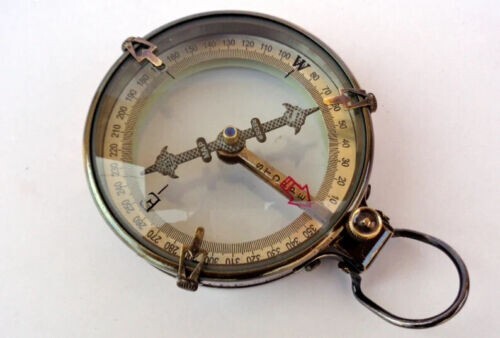 Antique Map Reader Compass Brass Captain Cabin Spencer Vintage ...