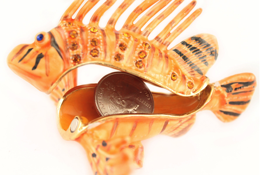 Venomous Fish Jewelry Trinket Box Decorative Collectible Sea Ocean Gift ...