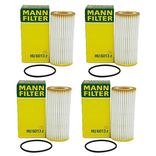 Mann Set of 4 Cartridge Engine Oil Filters Kit For Audi A4 VW Jetta ...