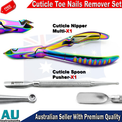 Pedicure Cuticle Nipper Cutter Podiatry & Manicure Nail Pusher Gouges ...