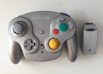 Genuine Nintendo GameCube Wavebird Wireless Controller Silver Platinum ...