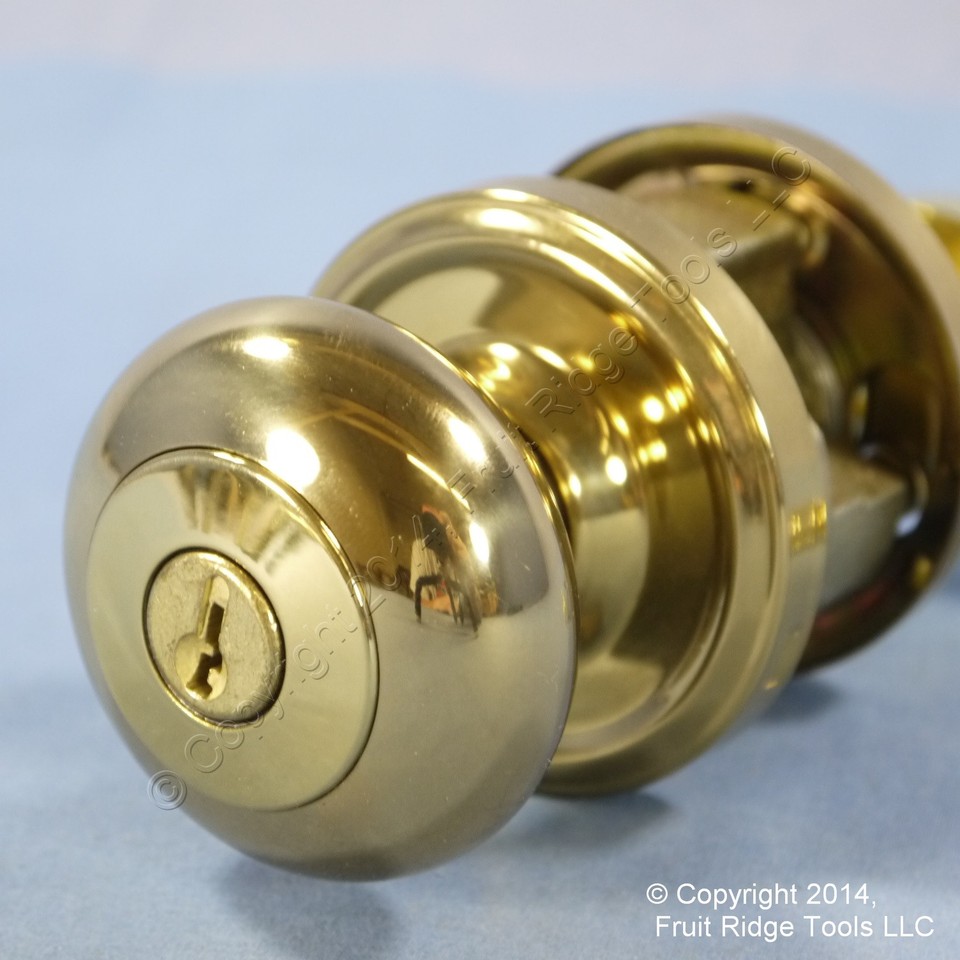3 RIGHT Weslock Traditonale Impresa 640 Polished Brass Keylock Knob ...
